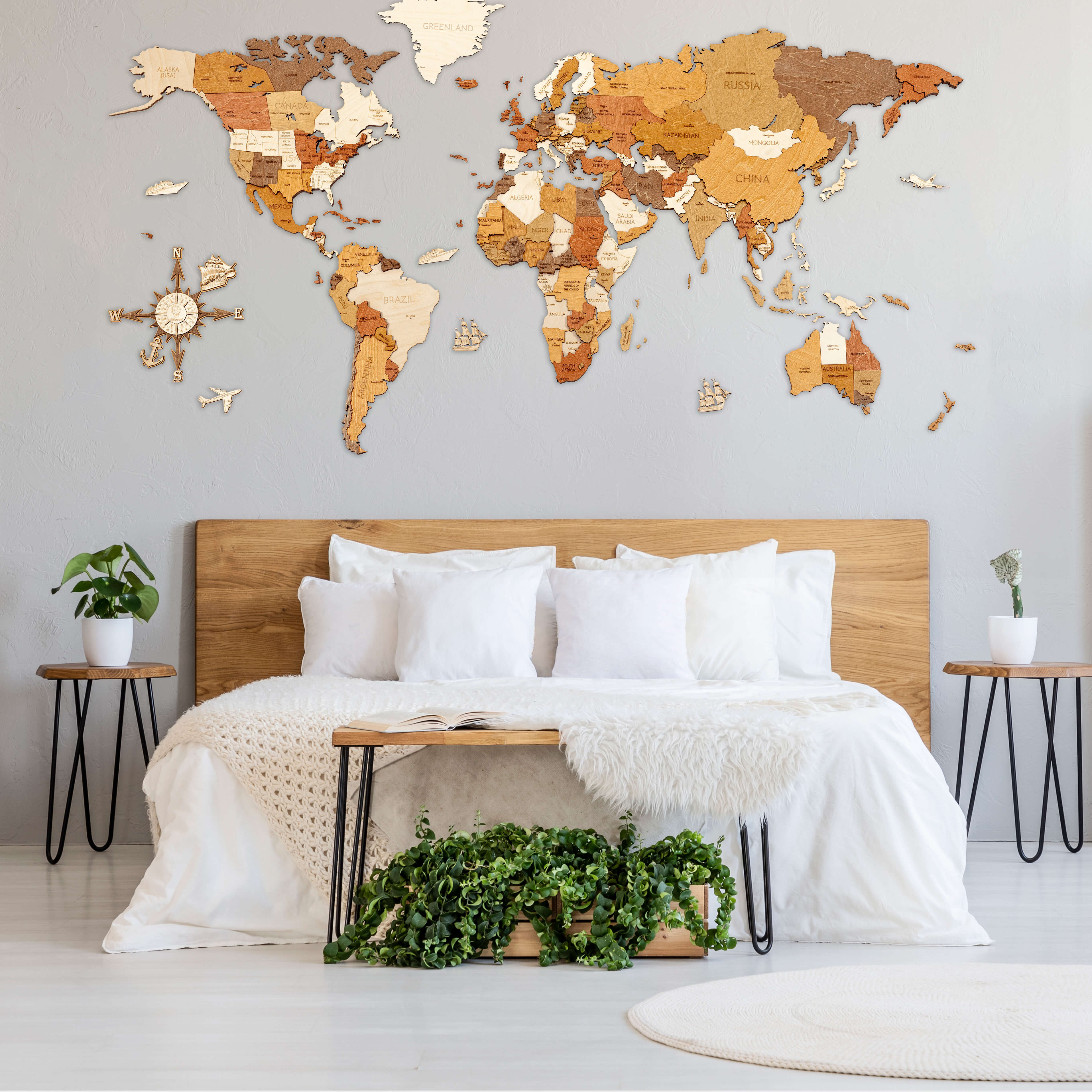 Cómo montar los mapas y las decoraciones de madera | 68travel